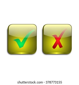 Two Icons Tick Cross Stock Vector (Royalty Free) 378773155 | Shutterstock