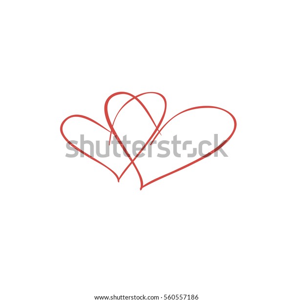 Two Intertwined Hearts Composition Stock Vector (Royalty Free) 560557186