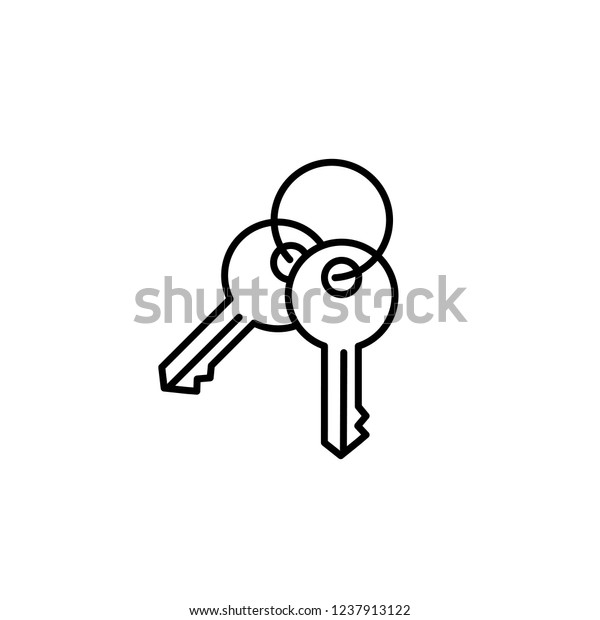 Two Keys Access Symbol Line Black Stock Vector (Royalty Free ...