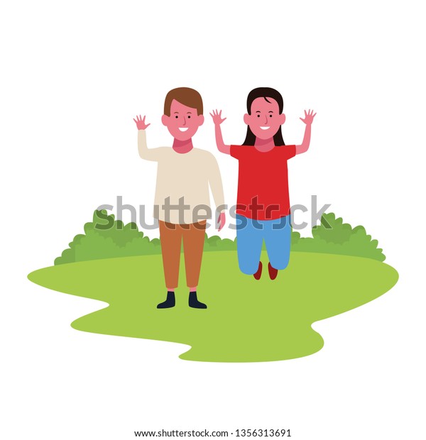 Two Kids Smiling Cartoons Stock Vector (Royalty Free) 1356313691 ...