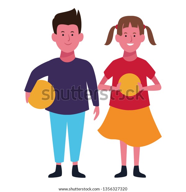 Two Kids Smiling Cartoons Stock Vector (Royalty Free) 1356327320 ...