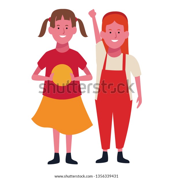 Two Kids Smiling Cartoons Stock Vector (Royalty Free) 1356339431 ...