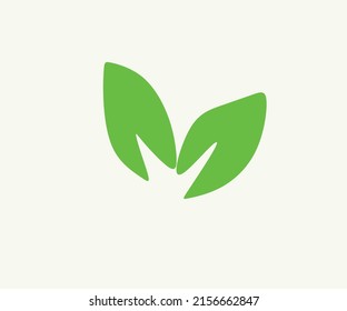 Two Leaf Illustration Vector Template Logo Stock Vector (Royalty Free ...