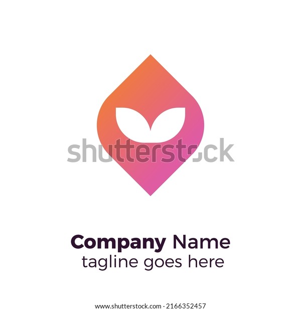 Two Leaves Logo Vector Illustration Template: เวกเตอร์สต็อก (ปลอดค่า ...