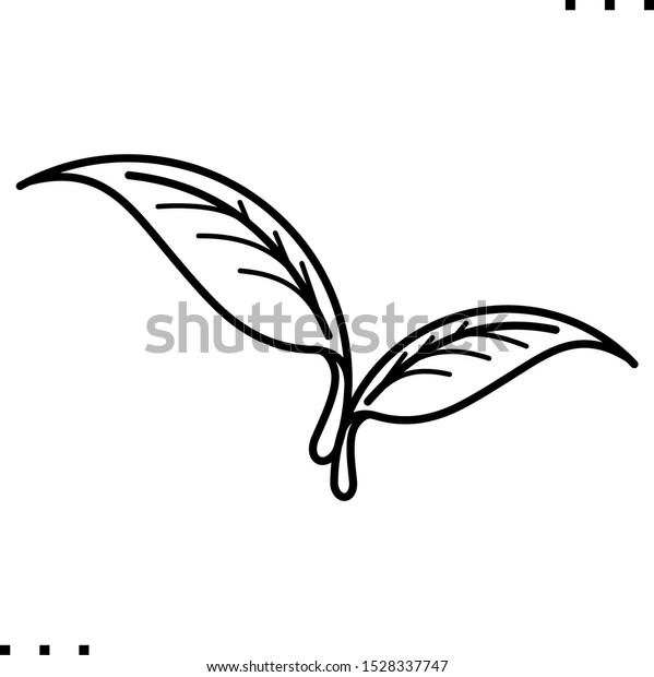Two Leaves Tea Line Art Icon Stock Vector (Royalty Free) 1528337747 ...