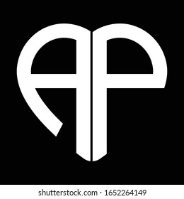 Two Letters P Forming Heart Shape Stock Vector (Royalty Free ...
