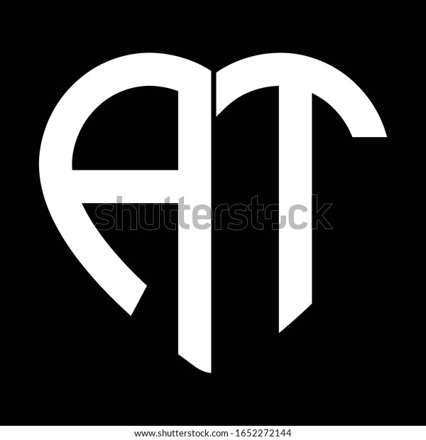 Two Letters T Forming Heart Shape Stock Vector (Royalty Free ...