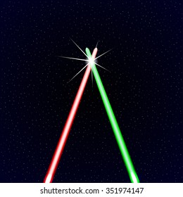 Two Light Rays On Stars Background Stock Vector (Royalty Free ...