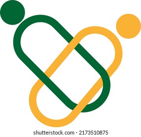Two Links Together Logo Illustration Vector Stock Vector (Royalty Free ...