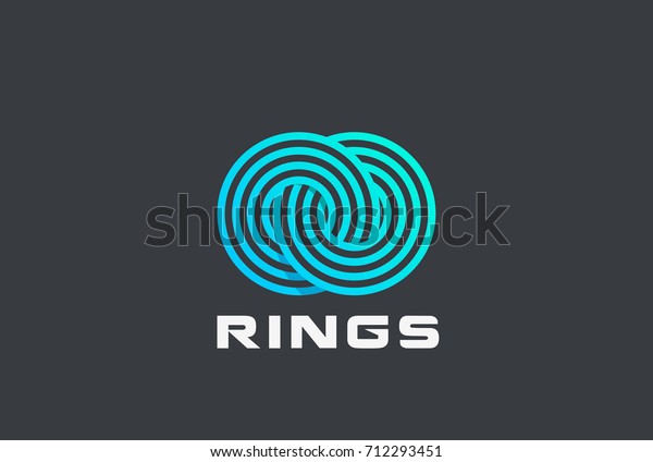 Two Looped Circle Rings Logo Design Stock Vector (Royalty Free) 712293451