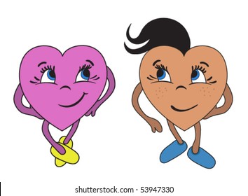 Two Love Cartoon Hearts: vector de stock (libre de regalías) 53947330 ...