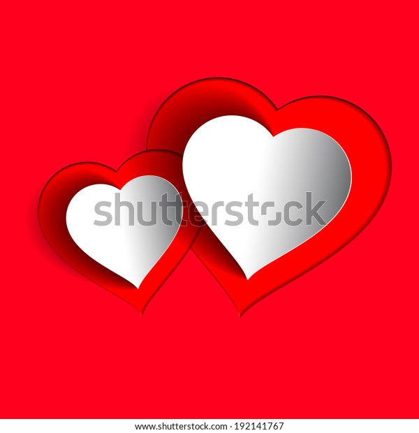 Two Love Hearts Vector Card Design Stock Vector (Royalty Free ...