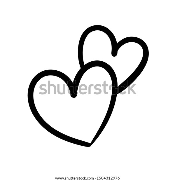 Two Lovers Hearts Love Symbol Double Stock Vector (Royalty Free ...