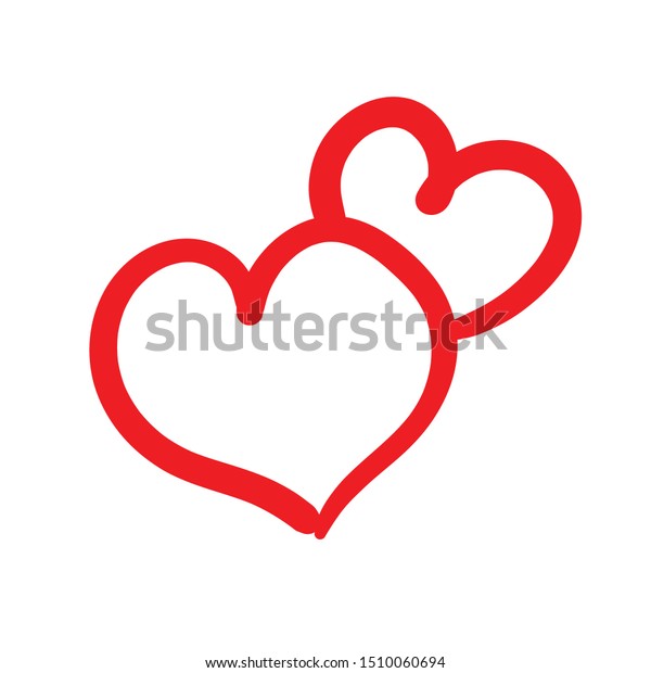 Two Lovers Hearts Love Symbol Double Stock Vector (Royalty Free ...