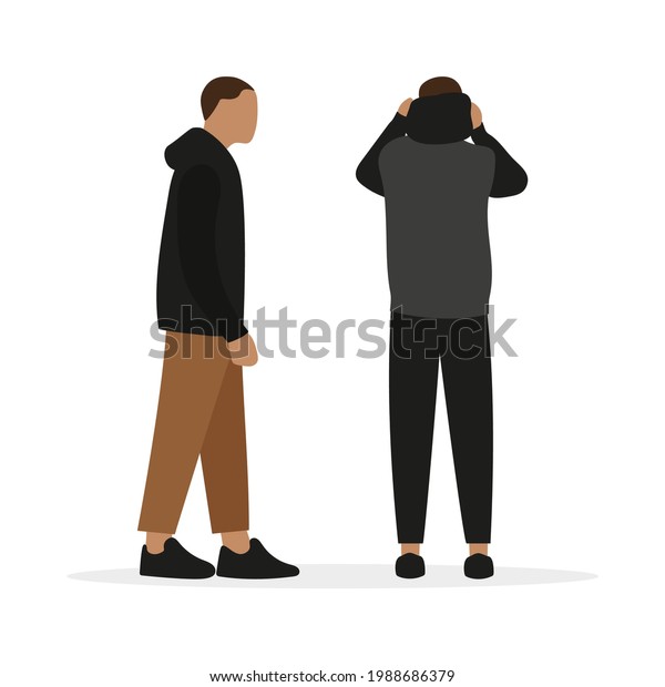 Two Male Characters One Whom Standing Stock Vector (Royalty Free ...