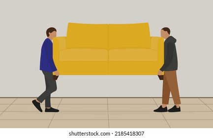 Two Male Characters Sofa Their Hands Stock Vector (Royalty Free ...