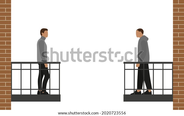 Two Male Characters Stand Opposite Each Stock Vector (Royalty Free ...