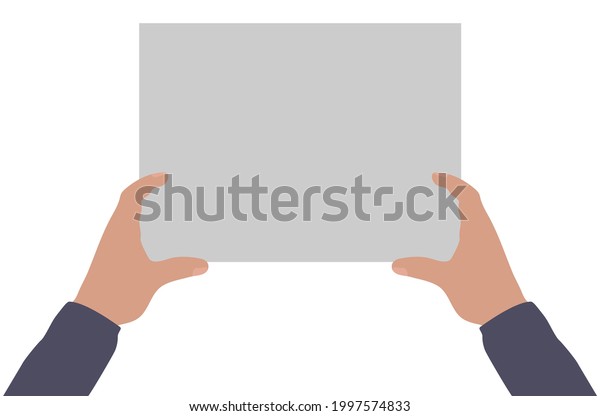 Two Male Hands Holding Empty Banner Stock Vector (Royalty Free ... Two Male Hands Holding Empty Banner Stock Vector (Royalty Free ...
