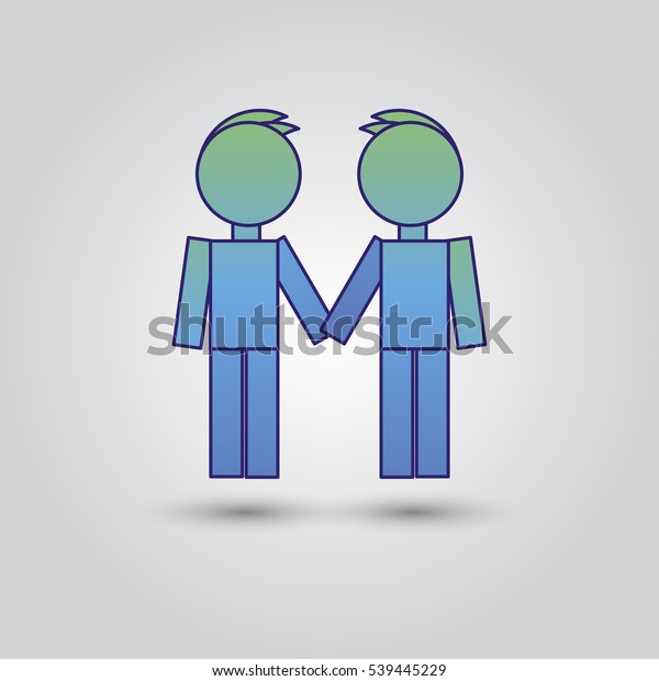 Two Male Stick Figures Standing Beside Stock Vector (Royalty Free ...