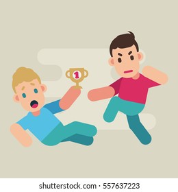 Two Man Fight Number One Reward Stock Vector (Royalty Free) 557637223 ...