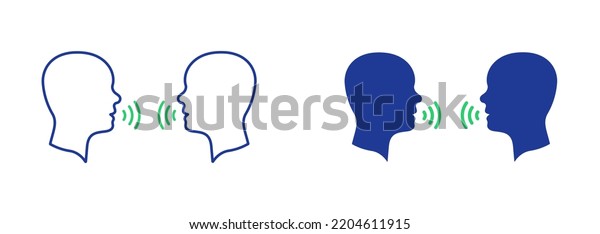 Two Man Talk Silhouette Line Icon Stock Vector (Royalty Free ...