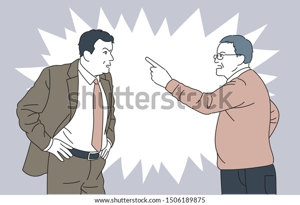 Two Men Angry Arguing Hand Drawn Stock Vector (Royalty Free) 1506189875 ...