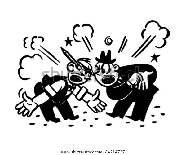 Two Men Arguing Retro Clipart Illustration Stock Vector (Royalty Free ...