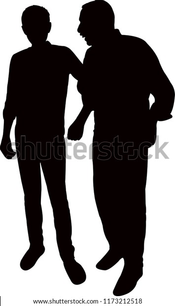 Two Men Bodies Silhouette Vector Stock Vector (Royalty Free) 1173212518