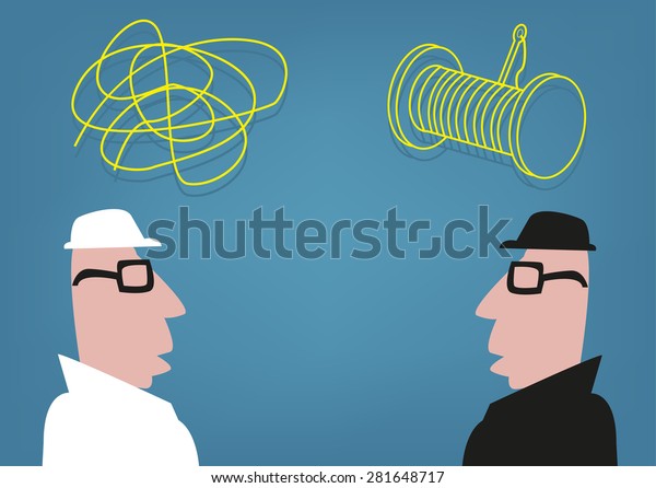 Two Men Discussing Chaos Order Problem Stock Vector (Royalty Free ...