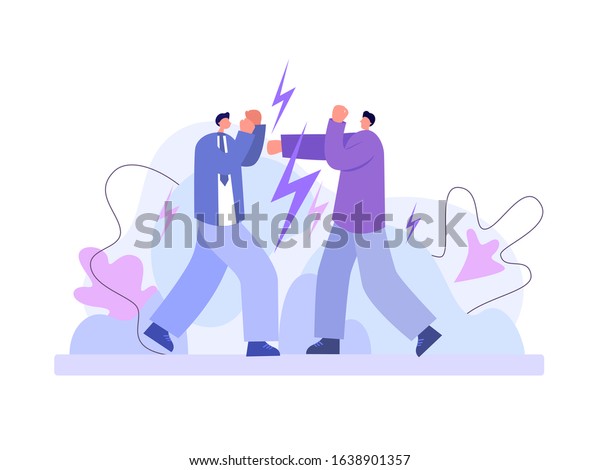Two Men Fight Each Other Because Stock Vector (Royalty Free) 1638901357 ...