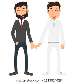 Two Men Love Stand Together Stock Vector (Royalty Free) 1113014429 ...