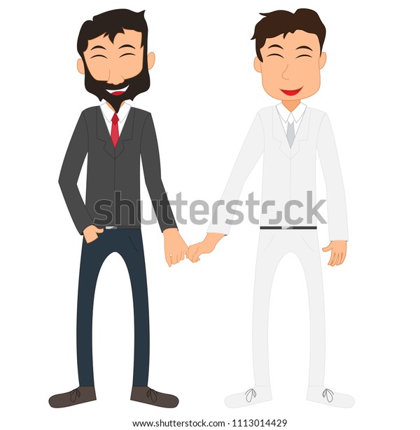 Two Men Love Stand Together Stock Vector (Royalty Free) 1113014429 ...