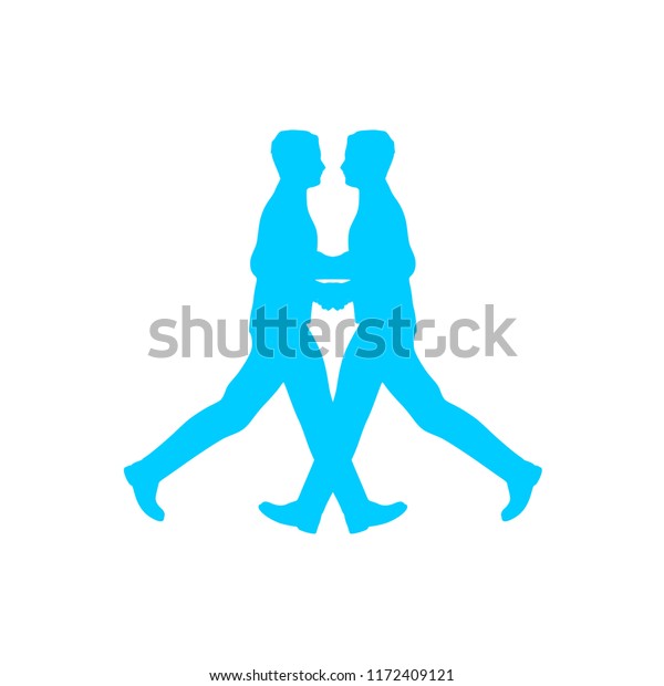 Two Men Meet Each Other Abstract: vector de stock (libre de regalías ...