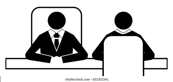 Two Men One Person Interview Stock Vector (Royalty Free) 631201541