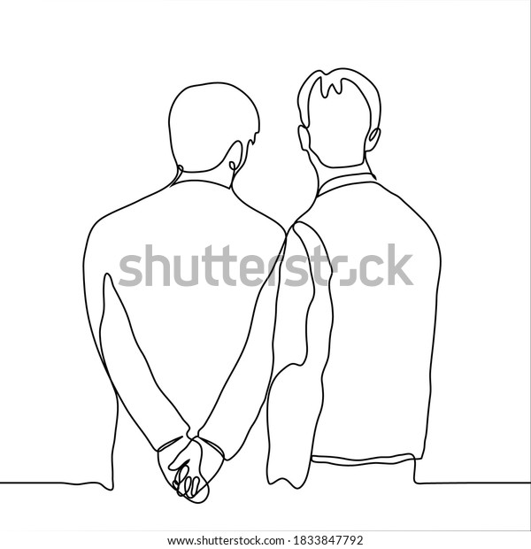 Two Men Stand Side By Side Stock Vector (Royalty Free) 1833847792