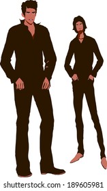 Two Men Standing Stock Vector (Royalty Free) 189605981 | Shutterstock