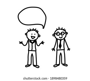 Two Men Talking On White Background Stock Vector (Royalty Free ...