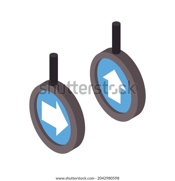 Two Metro Arrow Signs Showing Direction Stock Vector (Royalty Free ...