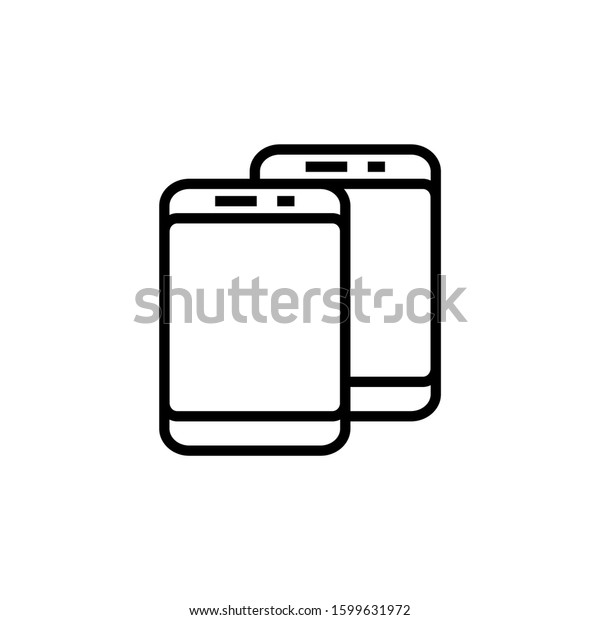 Two Mobile Phones Icon Outline Style Stock Vector (Royalty Free ...
