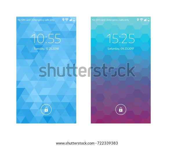 Two Mobile Wallpapers Geometric Background Mobile Stock Vector (Royalty ...