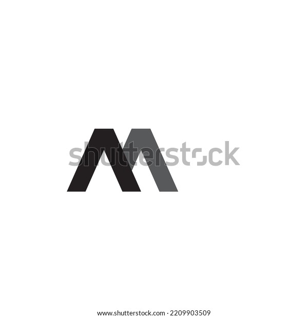 Two Mountains Letter M Black Simple Stock Vector (Royalty Free ...