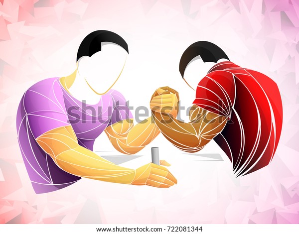 Two Muscular Hands Clasped Arm Wrestling Stock Vector (Royalty Free ...