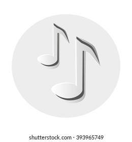 Two Music Notes Paper On White Stock Vector (Royalty Free) 393965749 ...