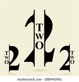 Two Numeral Word Logo Number Two Stock Vector (Royalty Free) 1889442961 ...