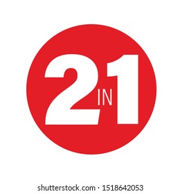 Two One Sign Circle Label Tag Stock Vector (Royalty Free) 1518642053