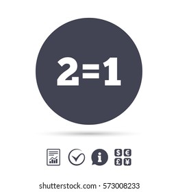Two One Sign Icon Take Two Stock Vector (Royalty Free) 573008233 ...