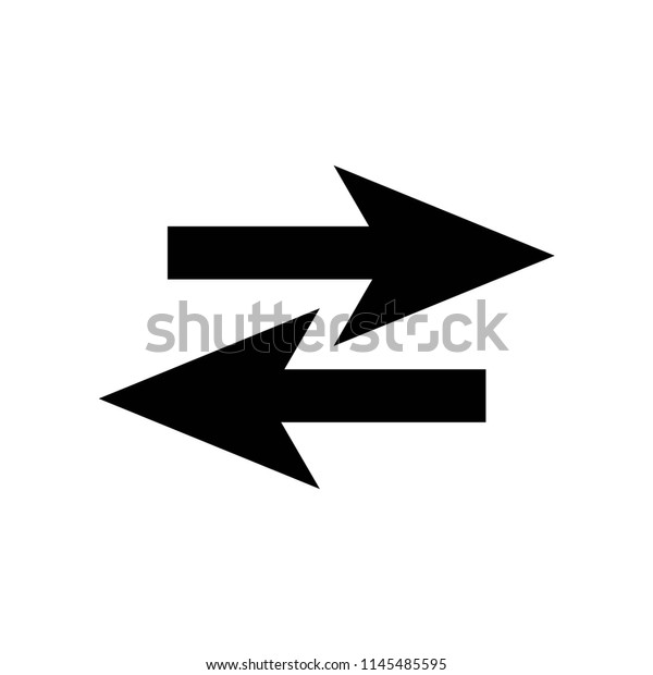 Two opposite arrows icon vector icon. Simple element illustration. Two ...