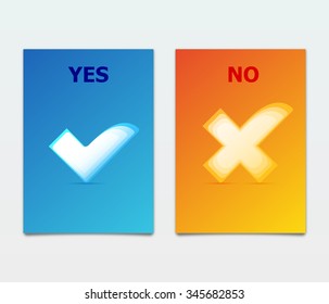 Two Paper Stickers Check Mark Yes Stock Vector (Royalty Free) 345682853 ...