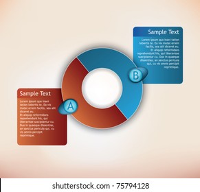 Two Parts Presentation Diagram Place Description Stock Vector (Royalty ...