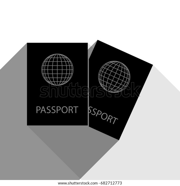 Two Passports Sign Illustration Vector Black Stock Vector (Royalty Free ...